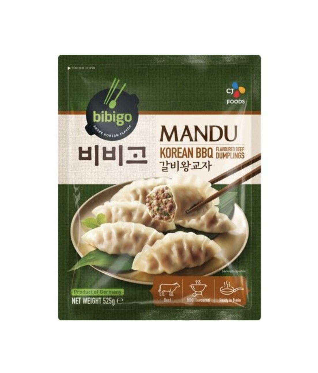 Dumpling Mandu Beef BBQ/Vegetables Frozen 525g Bibigo Korea