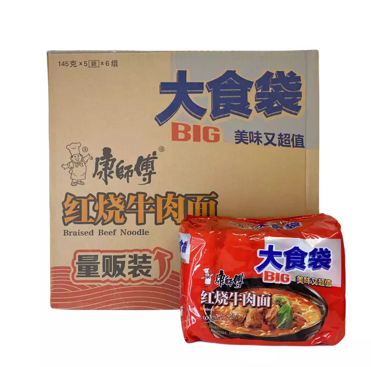Instant Noodles Red Bare Roasted Beef 6x145gx5pcs/Pack KSF China