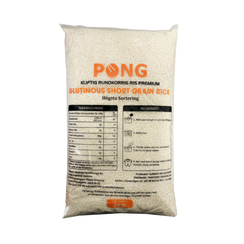 Glutinöst Kortkornigt Ris 5kg Vietnam