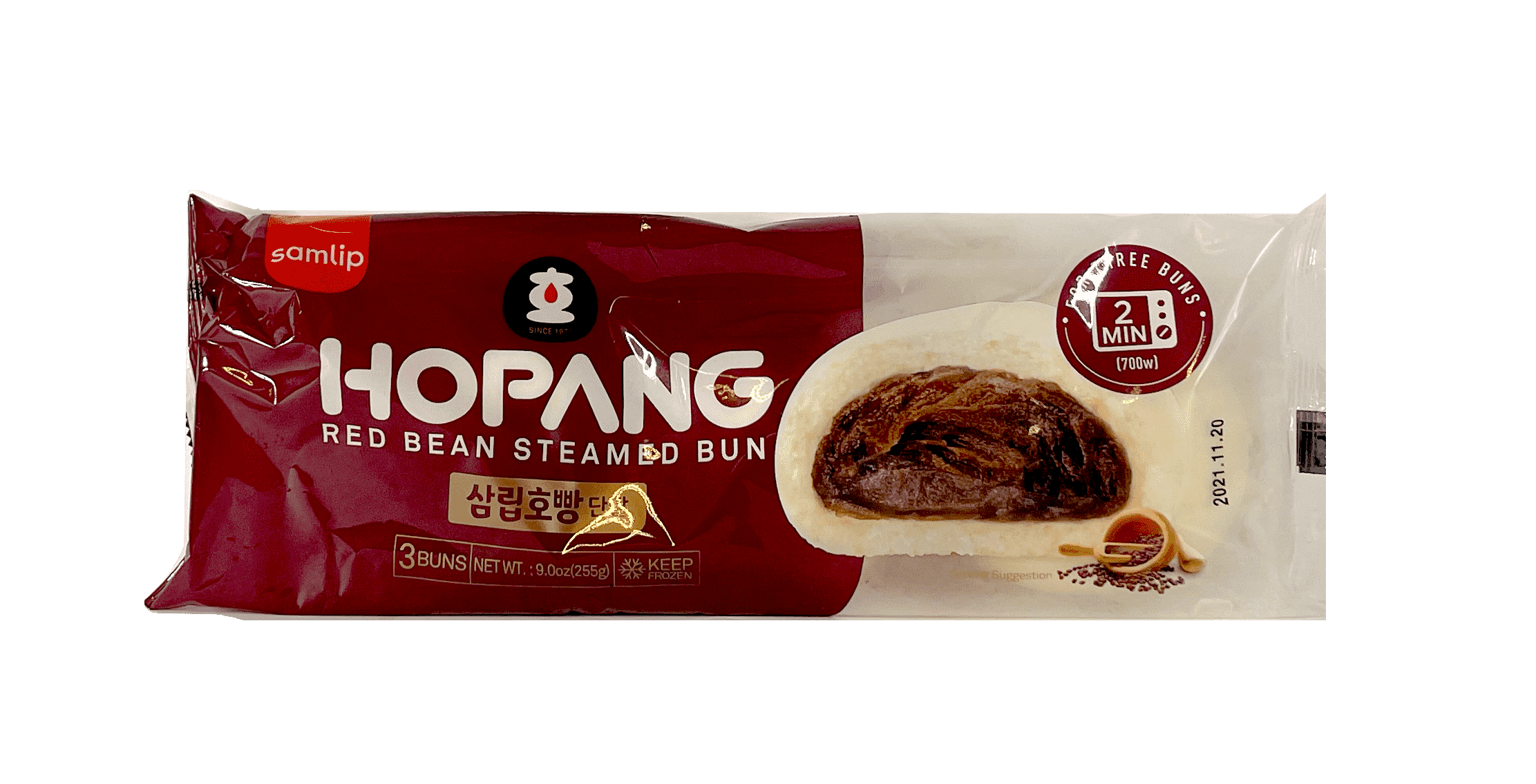 Steamed Bread With Red Bean Pasta Filling Frozen 255g Samlip Korea