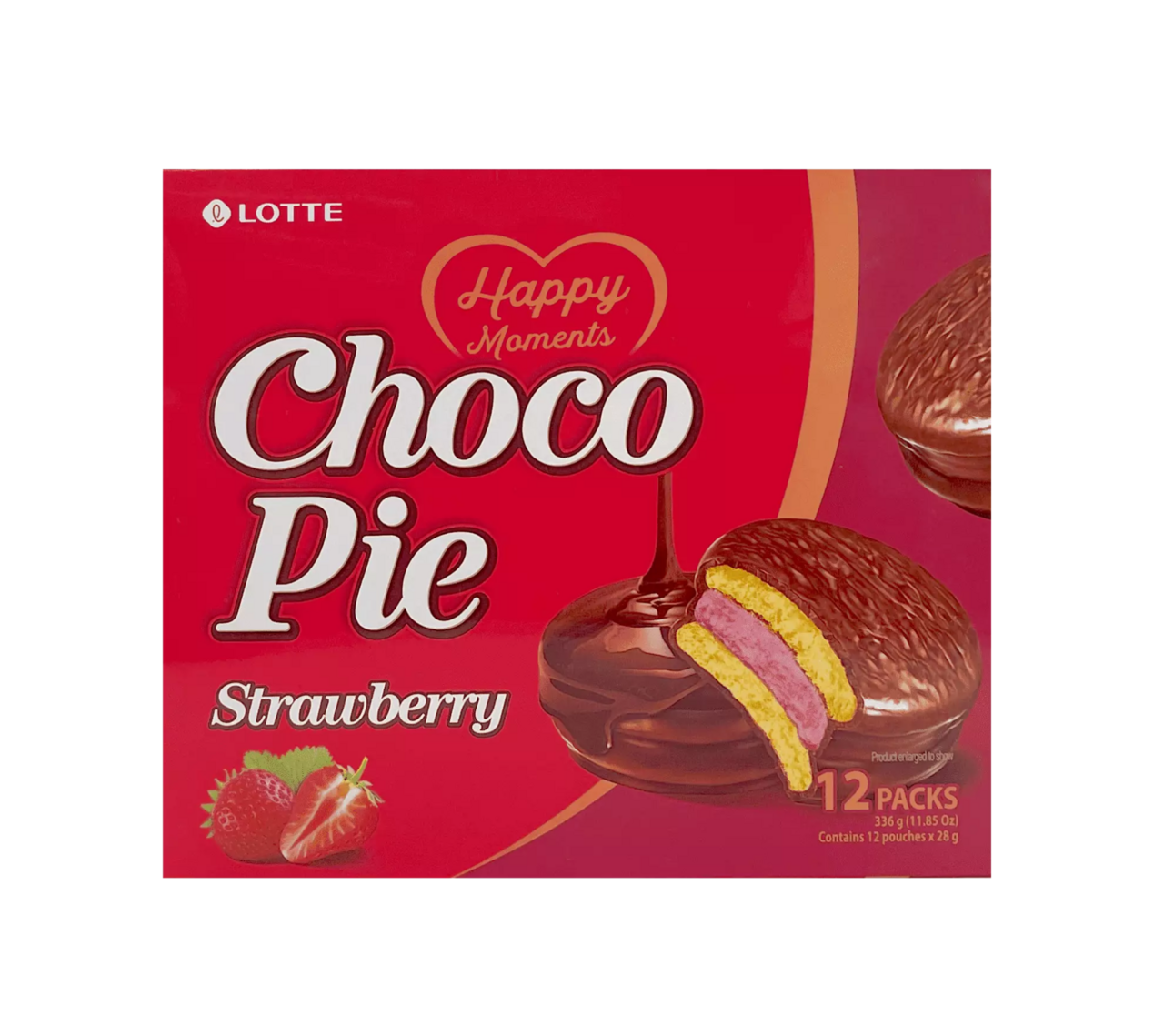 Choco Pie With Strawberry Flavour 336g Lotte Korea