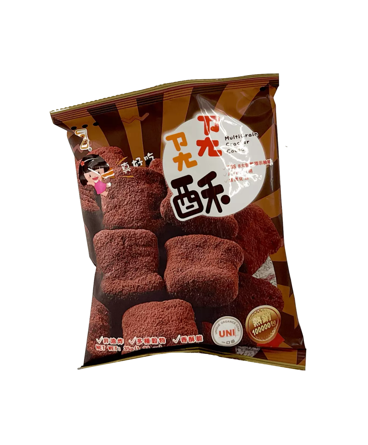 Multi Grain Cracker Cocoa Flavour 35g Yi Kou Tian Taiwan