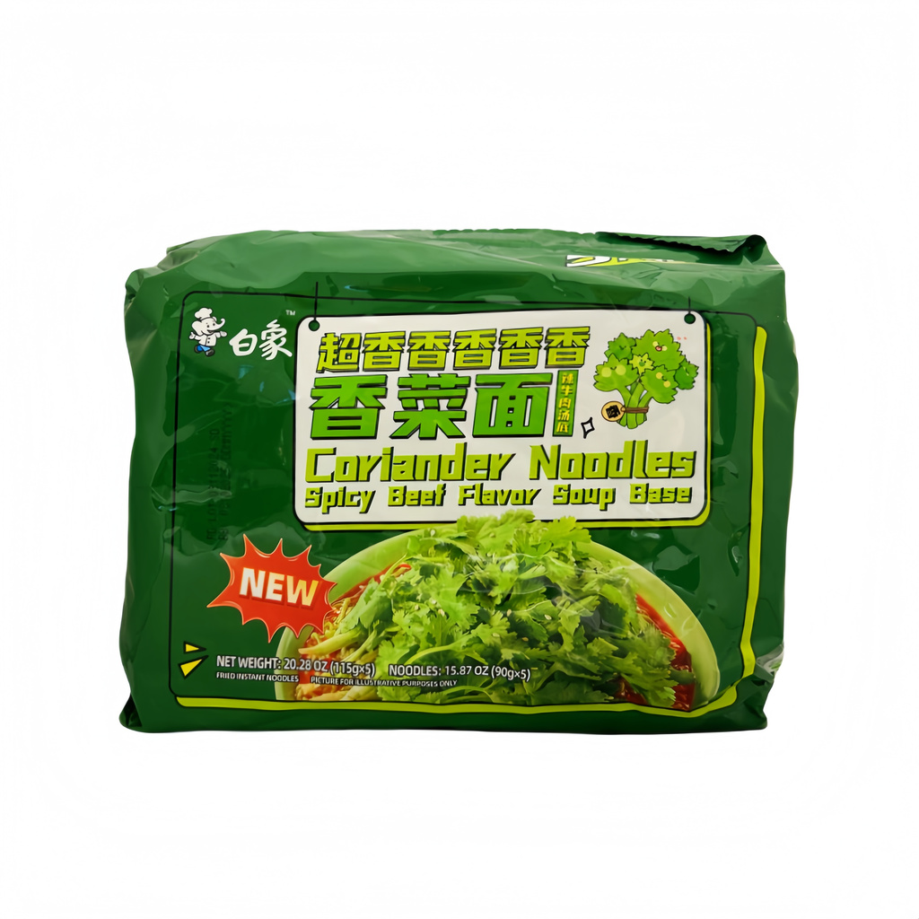 Instant Noodles With Coriander Flavor 115gx5bags/pack Bai Xiang China