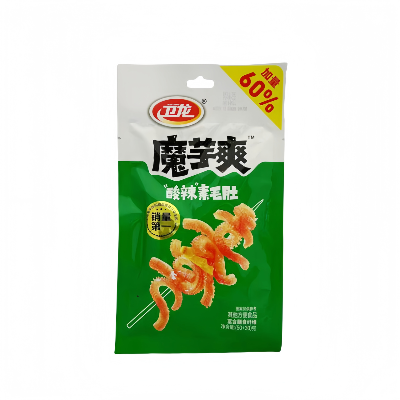 Konjac Snack Spicy/Sour Flavour 80g Wei Long China